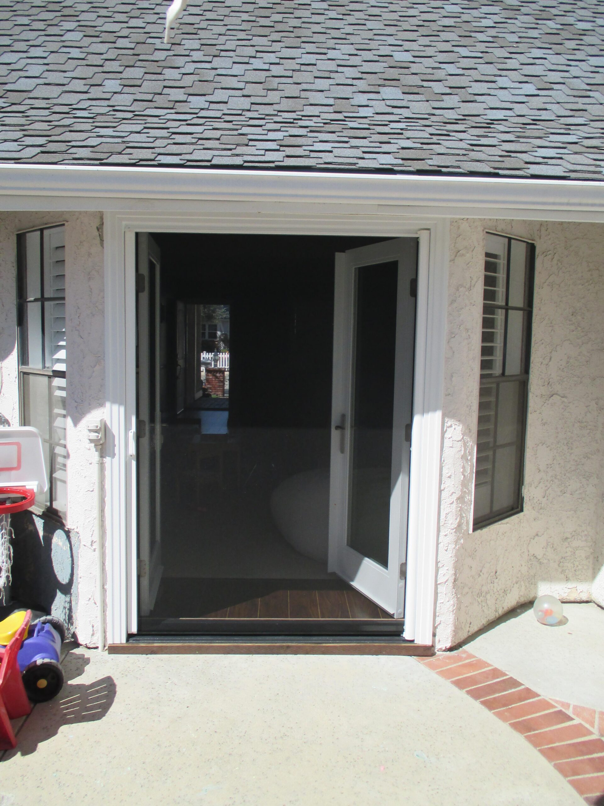 Single Over Double Doors | California Retractable Screen Doors